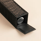 Black Alligator Leather Perfume Case