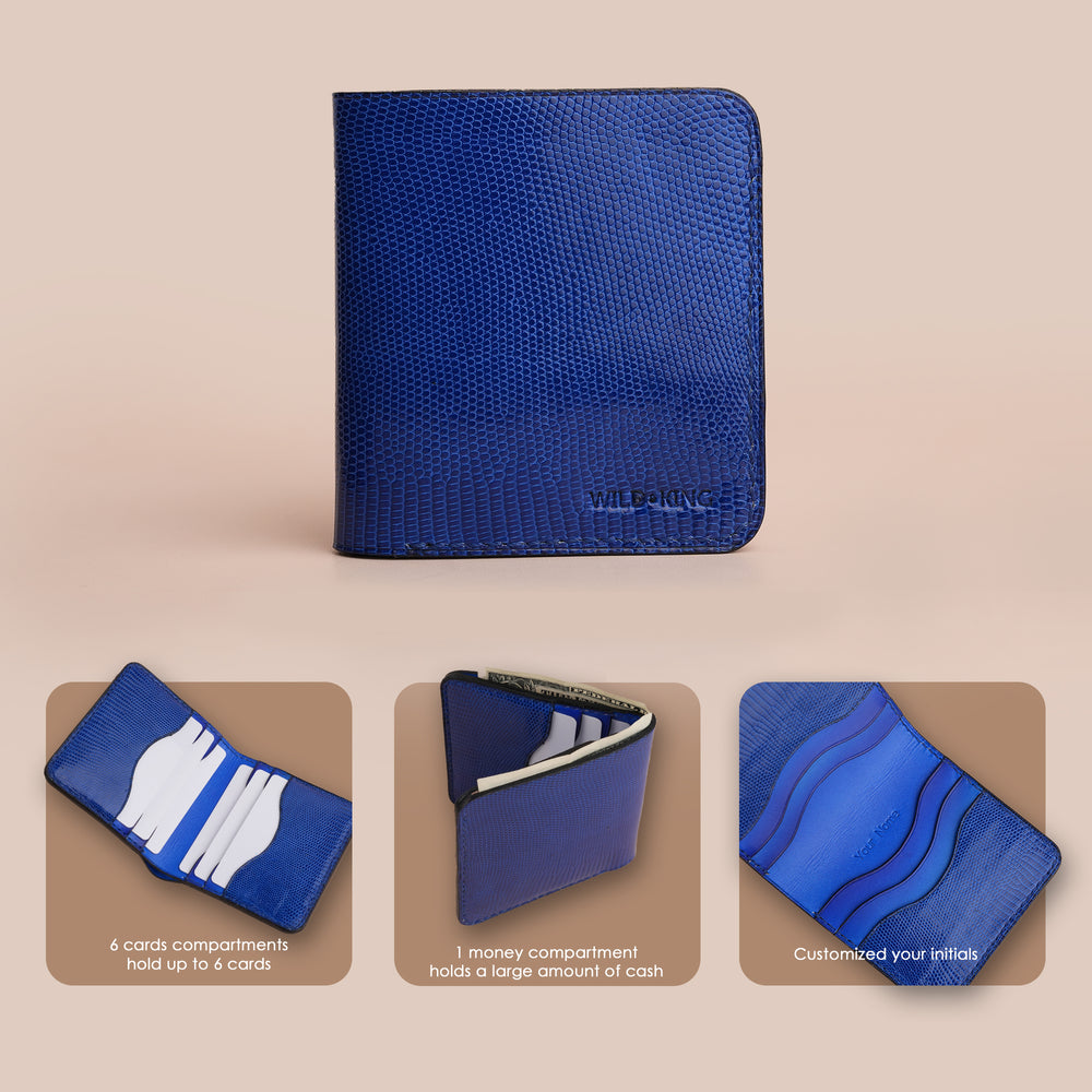 Brown Lizard Leather Bifold Wallet