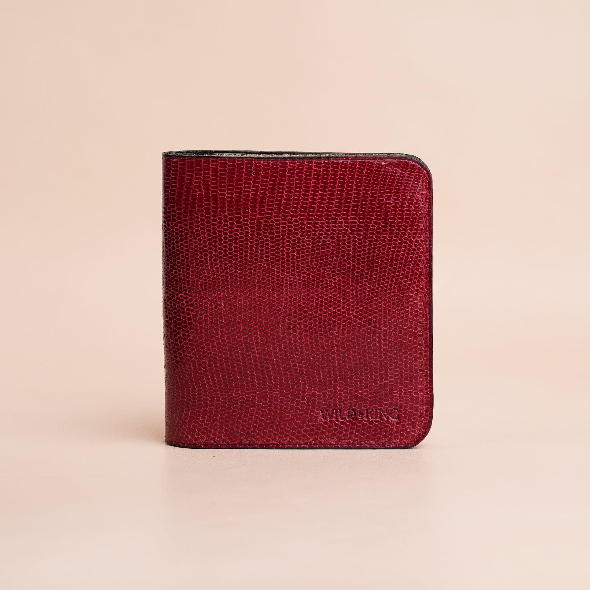 Red Lizard Leather Bifold Wallet