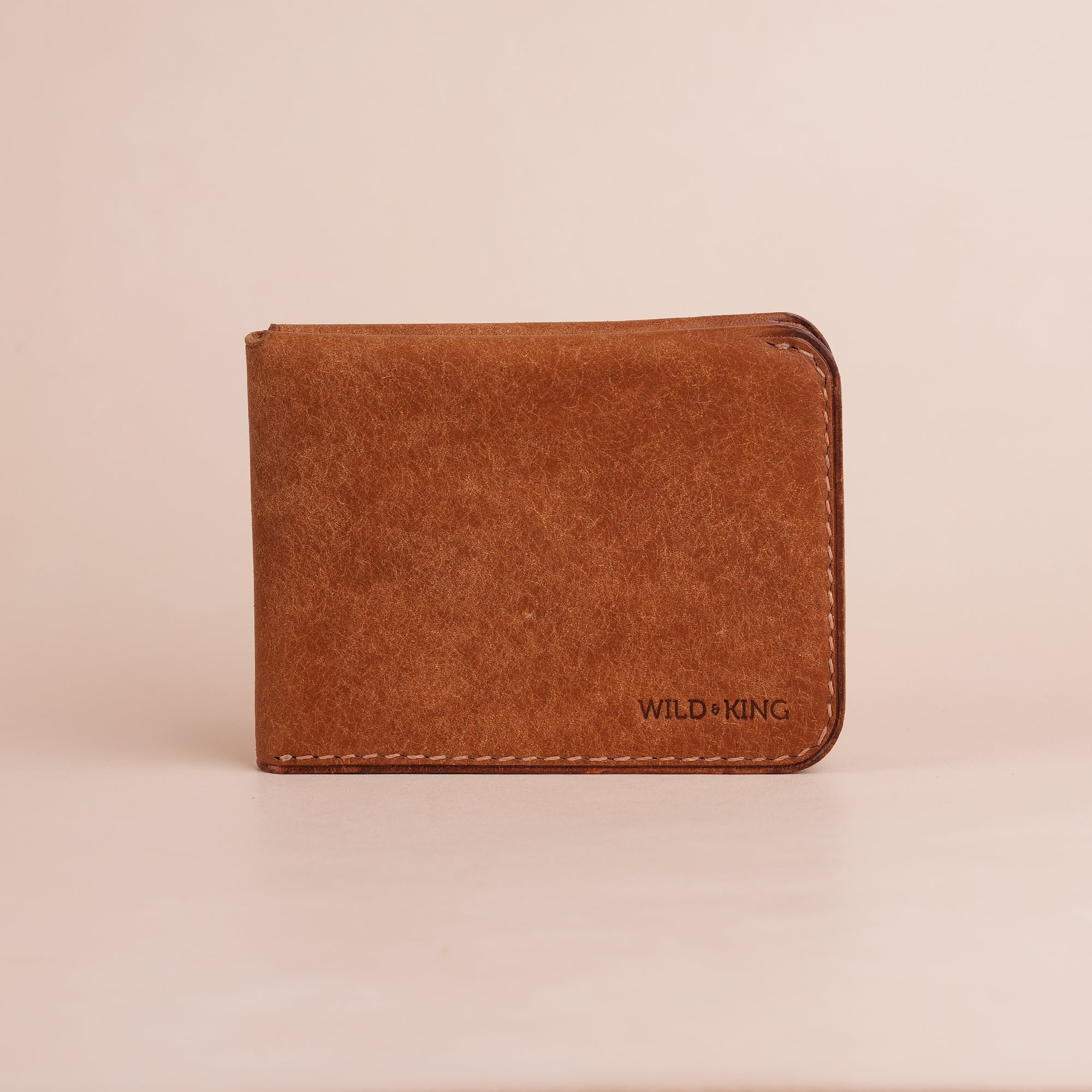 Minimalist Cognac Pueblo Leather Wing Bifold Wallet