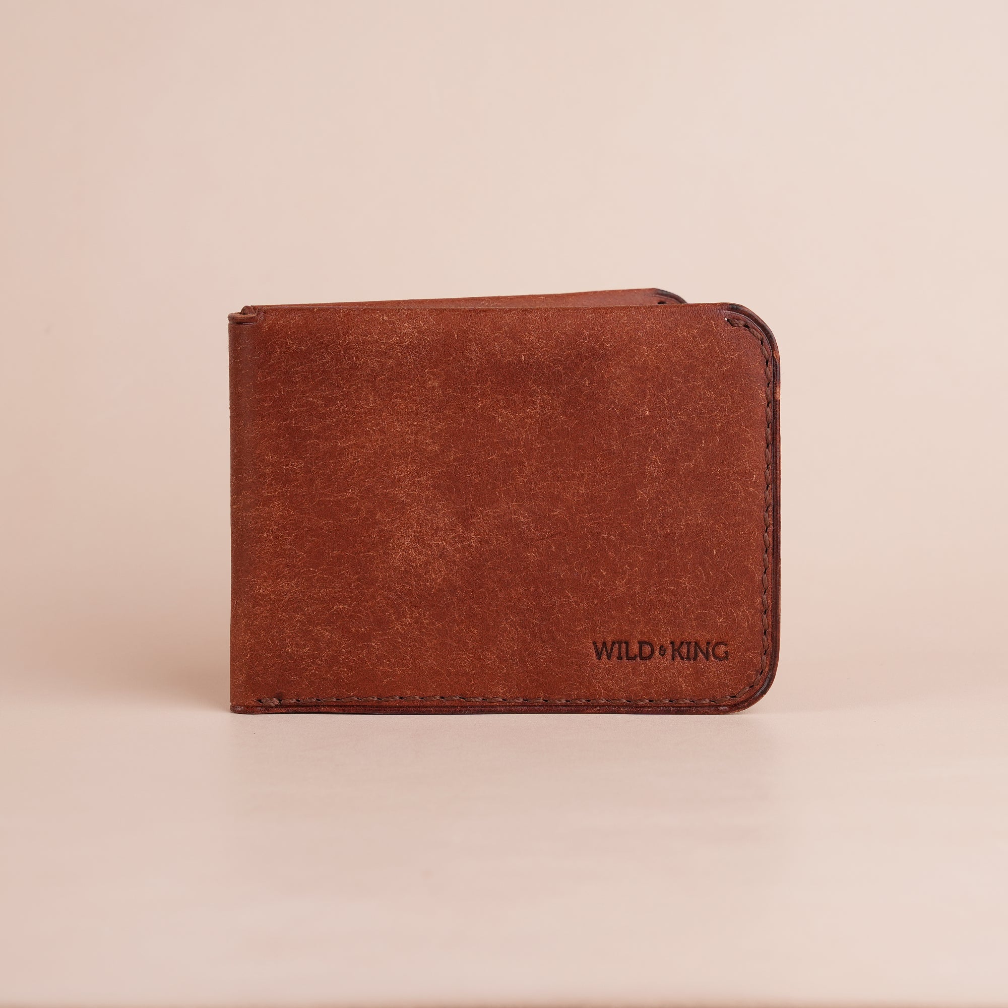 Minimalist Brown Pueblo Leather Wing Bifold Wallet