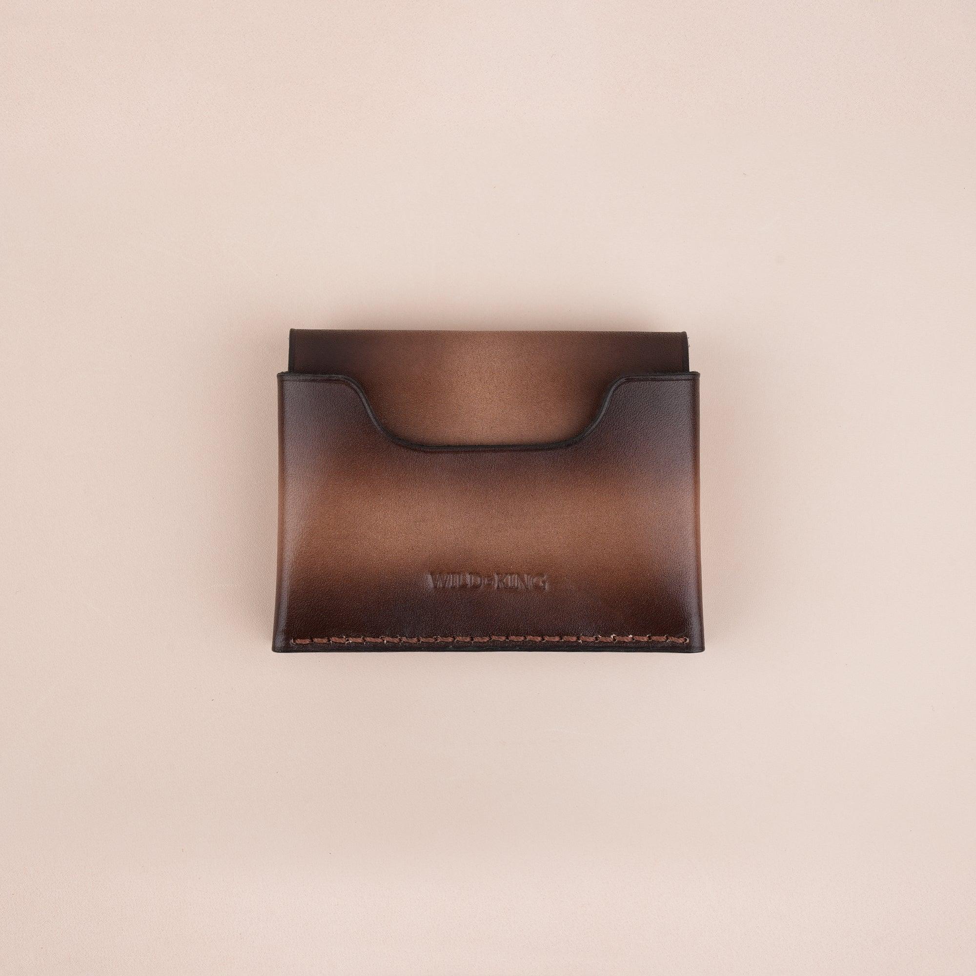 Dark Brown Leather Dualfold Wallet - Patina Finish