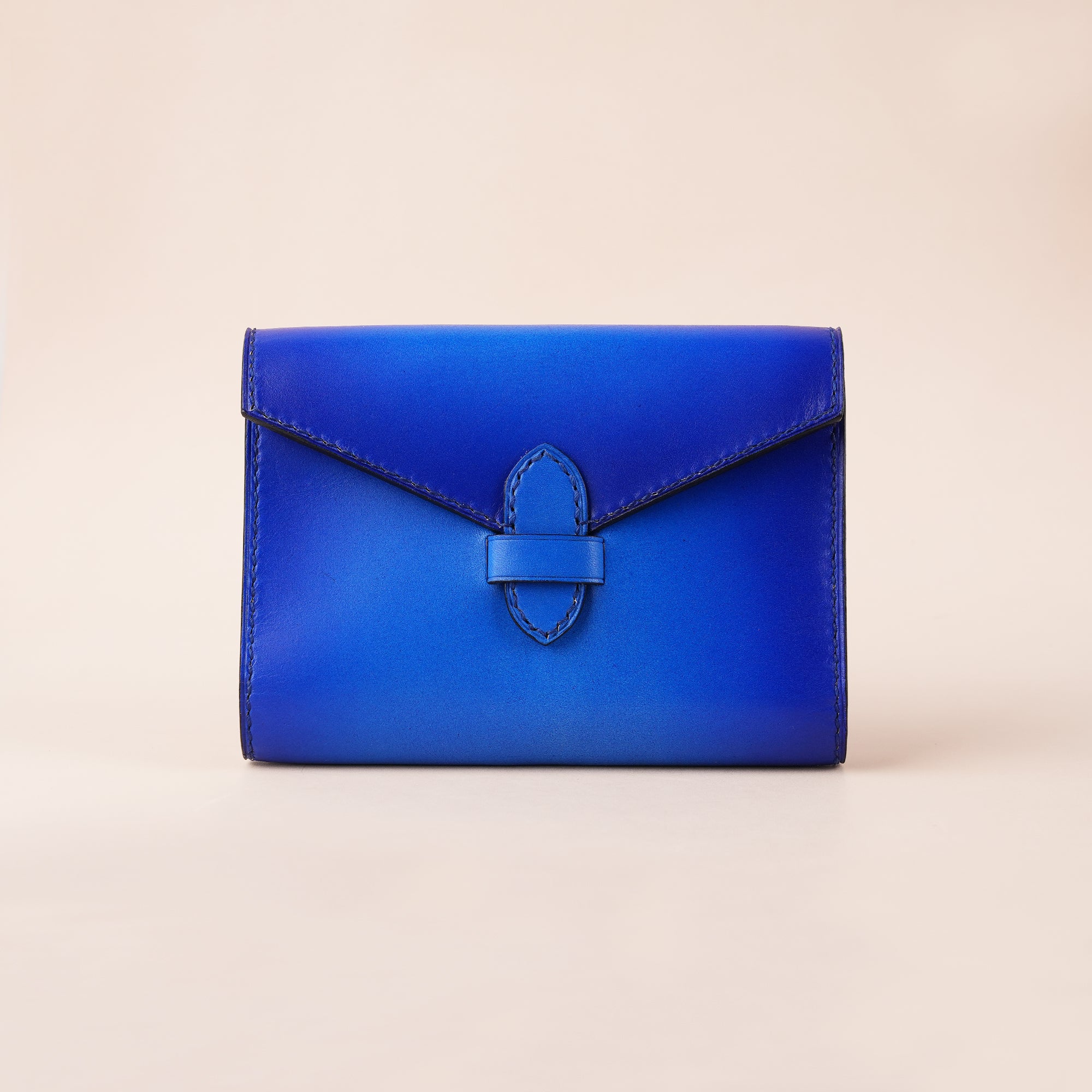 Blue Leather Card Deck Wallet