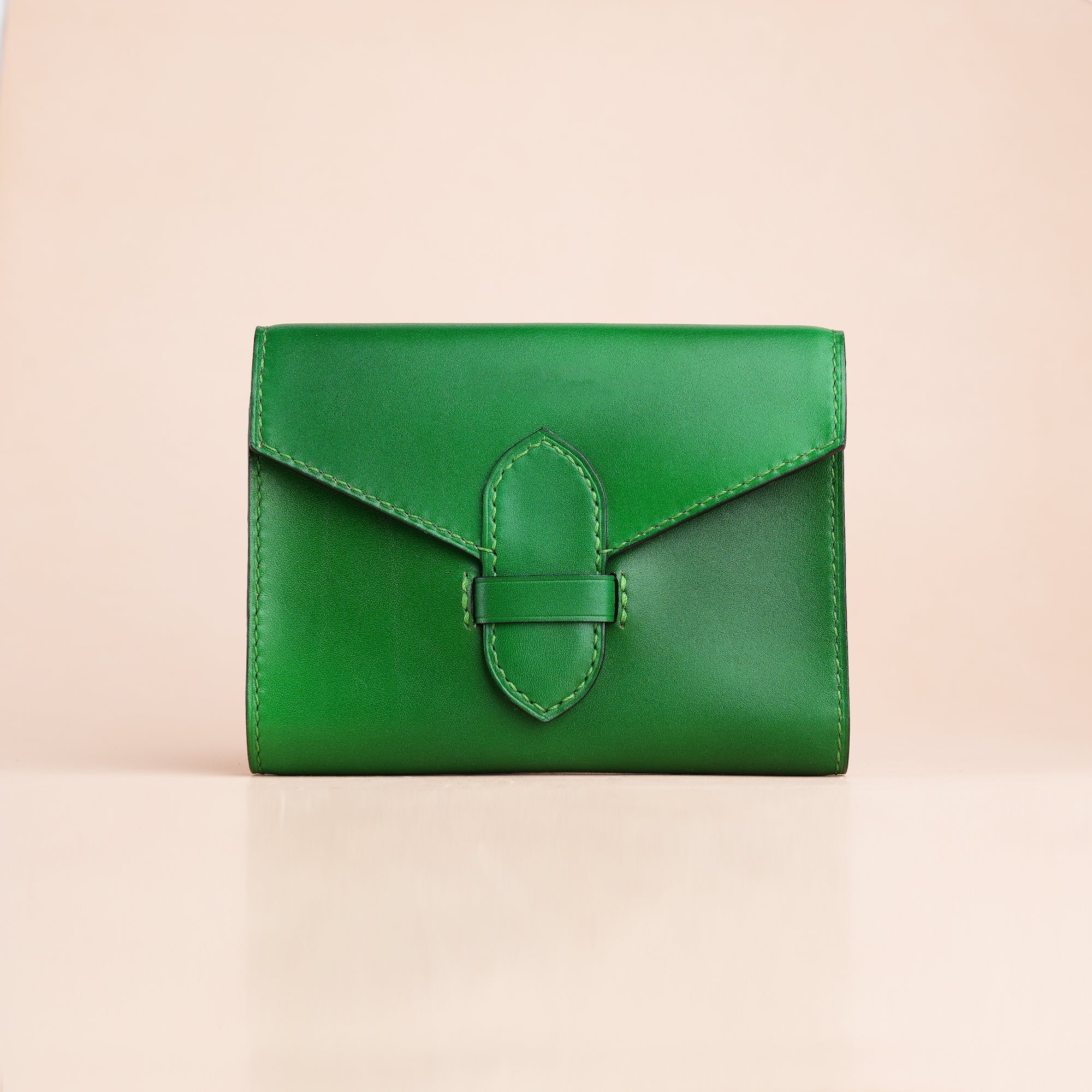 Green Leather Wallet Card Deck