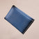 Minimalist Blue Leather Bifold Card Holder - Patina Finish