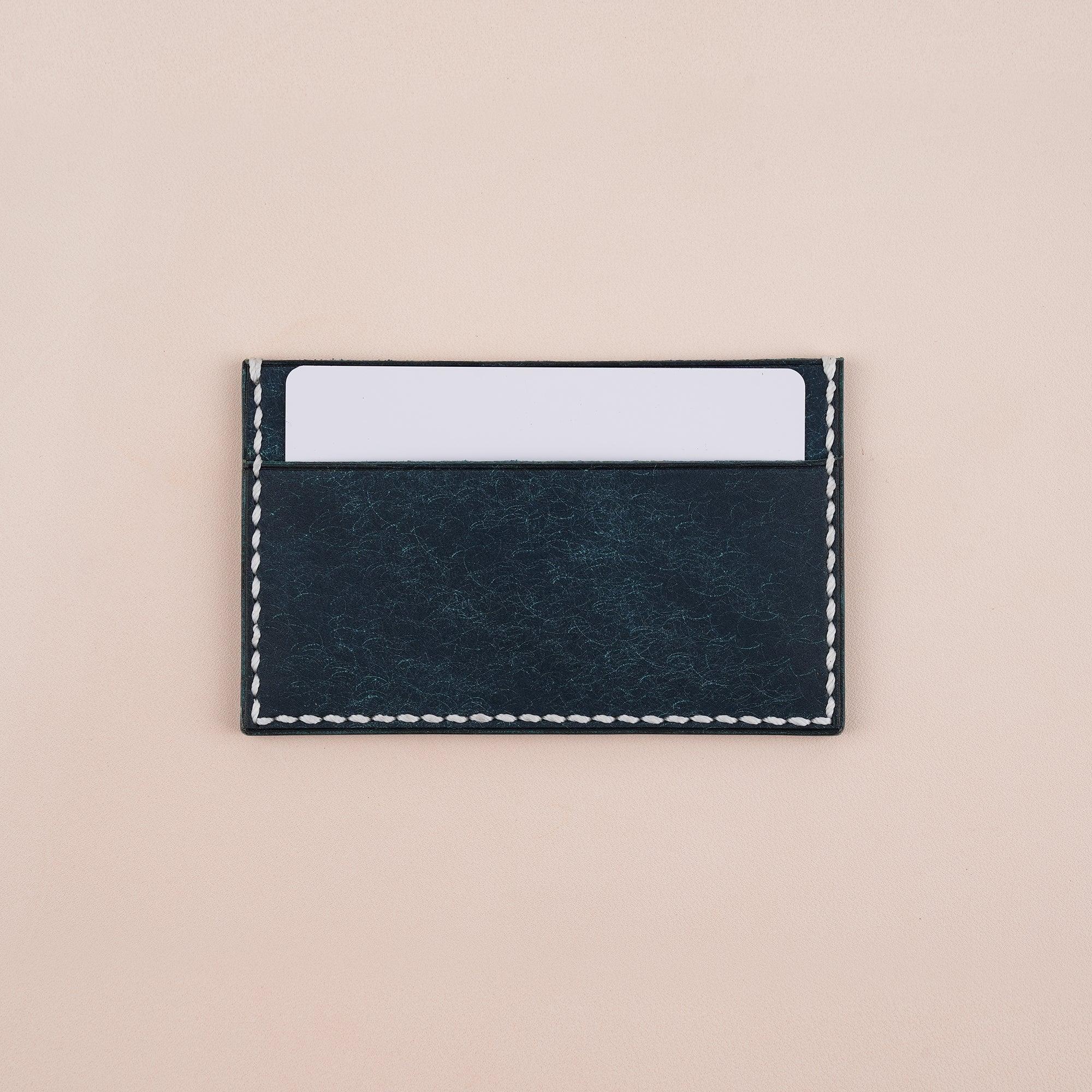 Slim Navy Pueblo Leather Card Holder