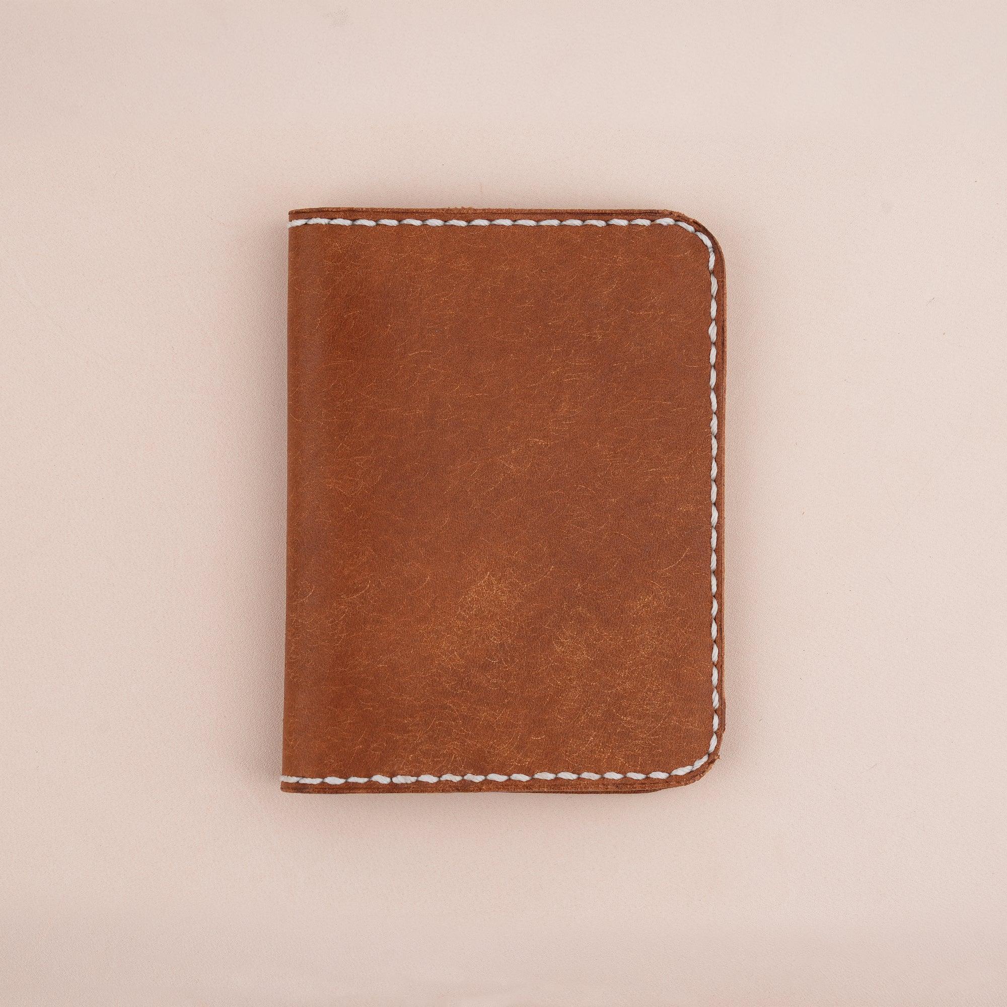 Minimalist Brown Pueblo Leather Bifold Card Wallet