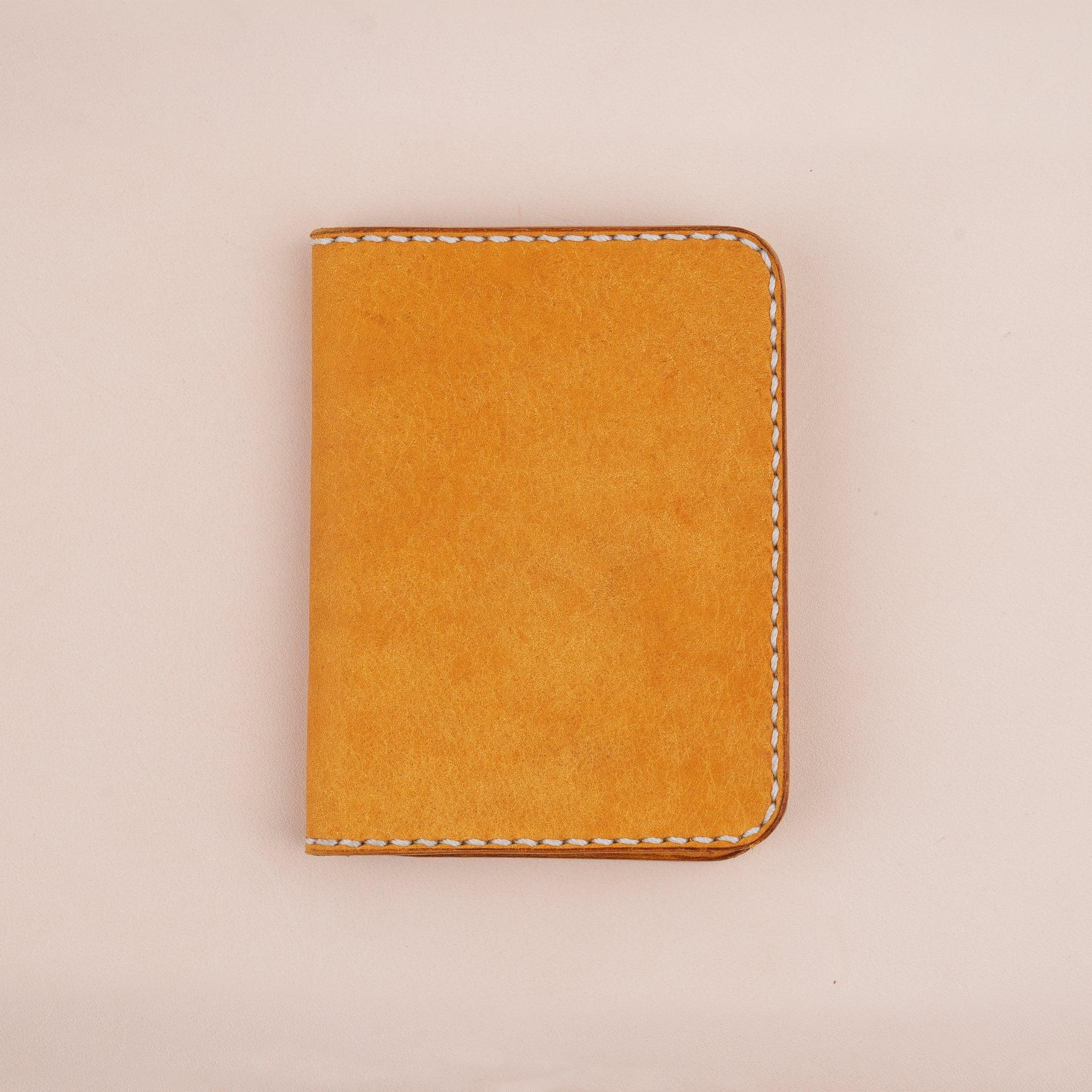 Minimalist Yellow Pueblo Leather Bifold Card Wallet